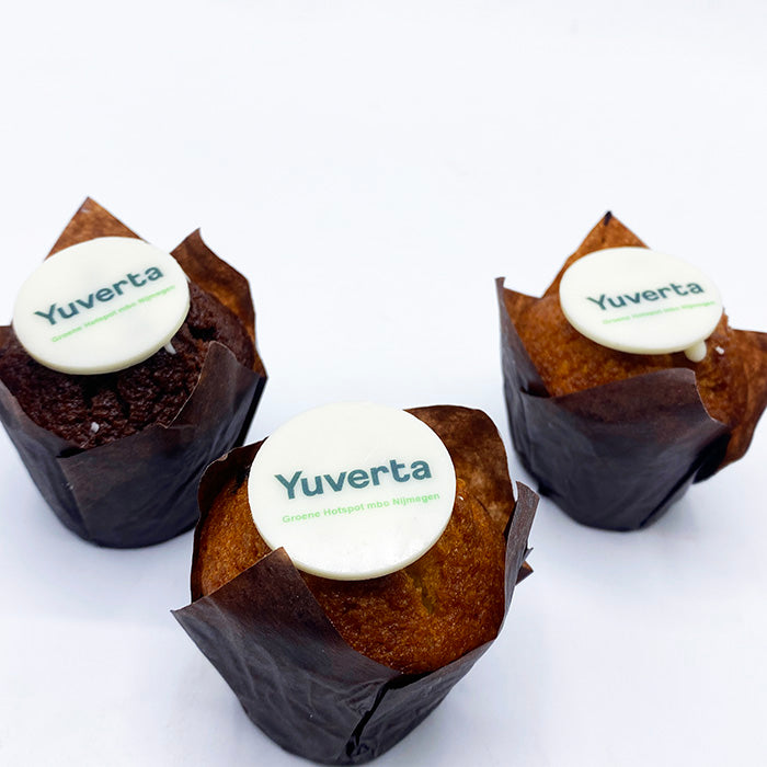 Mini muffin met logo (vanaf 40 stuks) – Macaronstore.nl